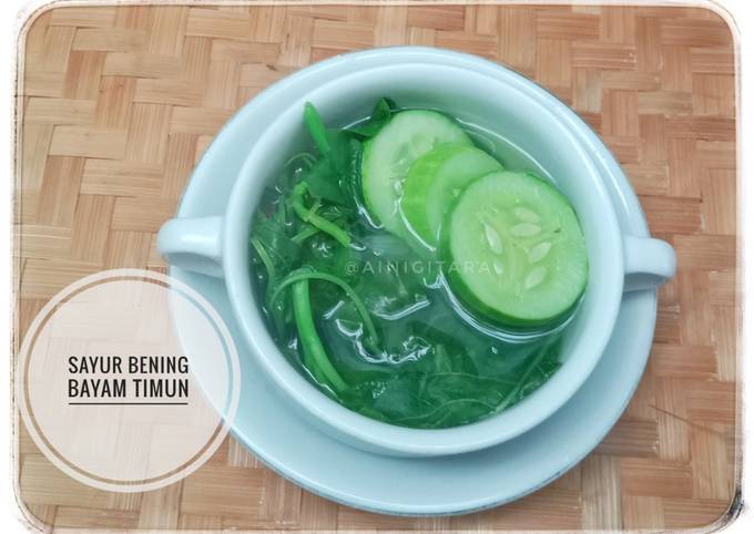 Resep Sayur Bening Bayam Timun oleh Aini mama 2N 2R - Cookpad
