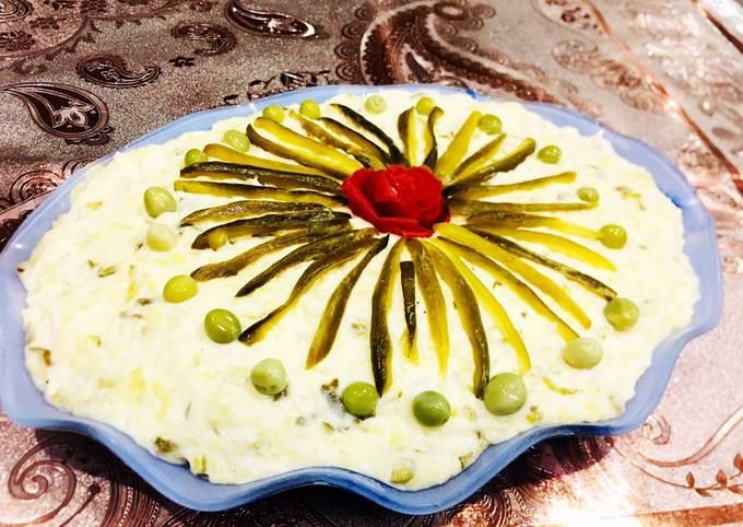 طرز تهیه سالاد الویه مرغ ساده و خوشمزه توسط zahra کوکپد