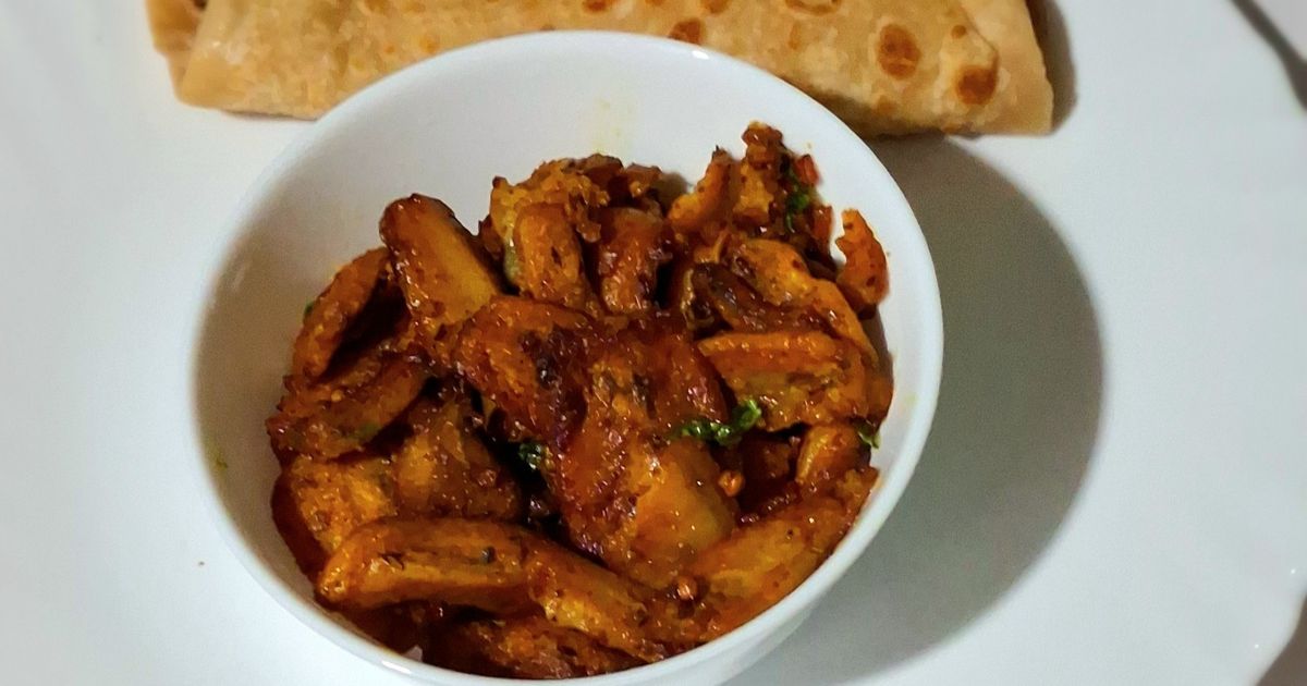 Raw Banana Masala Sabzi With Layered Paratha Recipe by Sanuber Ashrafi ...