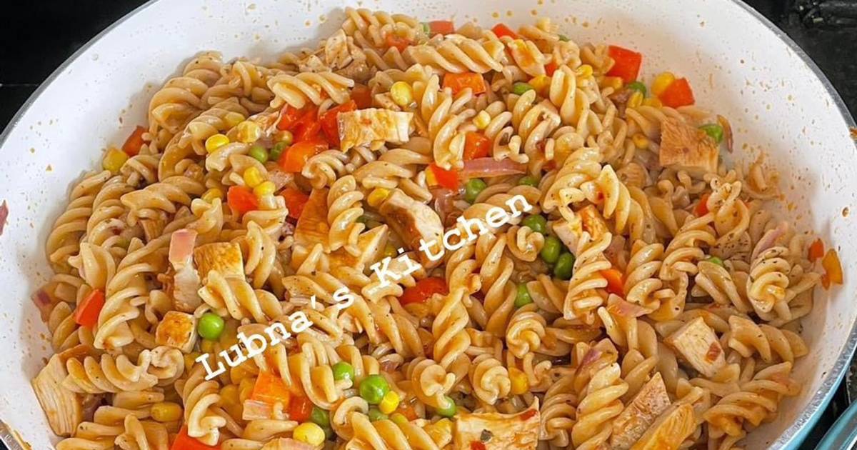 Chicken And Fusilli Pasta: Recipe by Lubna’s Kitchen - Cookpad