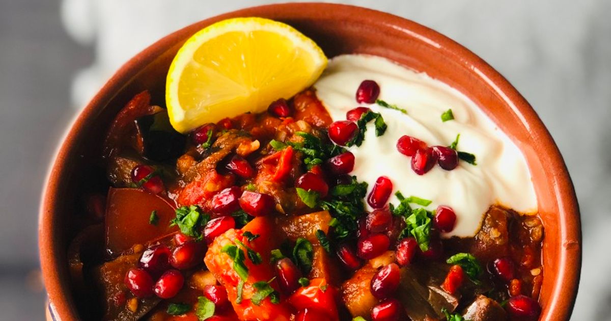 Moroccan Style Carrot And Aubergine Tray Bake Recipe by Izzy@ditching ...