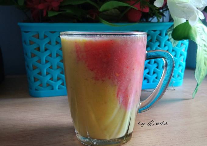 Resep Mix Fruit Juice (Alpukat Strawberry Susu) oleh Linda - Cookpad
