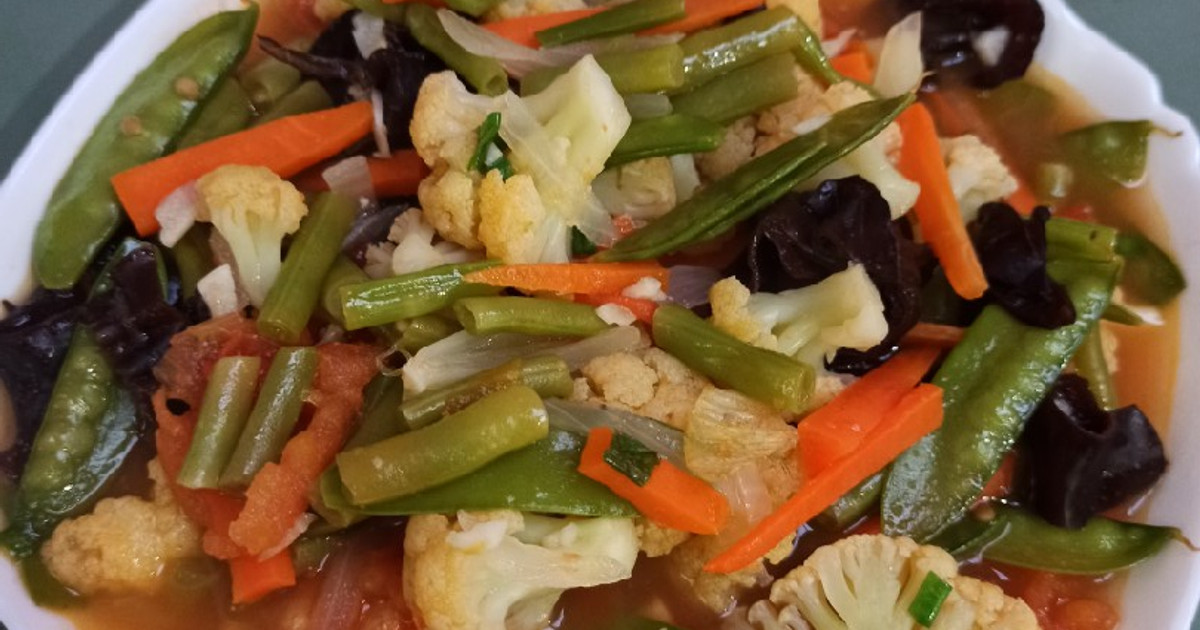 Resep Cap Cai Goreng Merah No Saus Botolan Dan Msg oleh Christine Tj ...