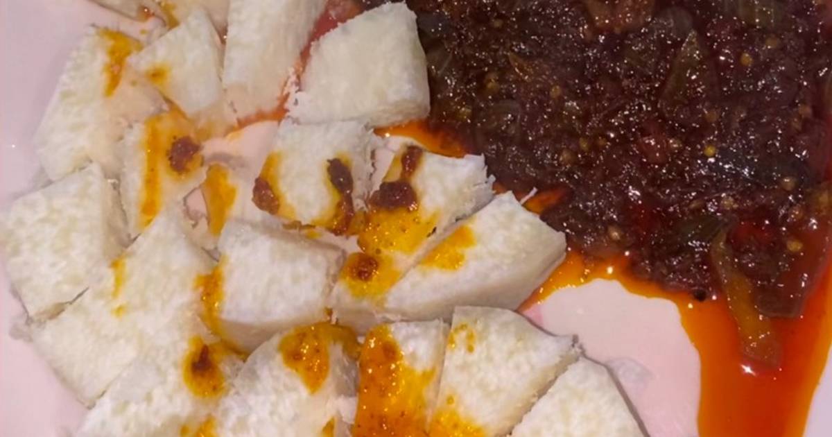 Boiled Yam with palm oil sauce Recipe by Rahama Bunza - Cookpad
