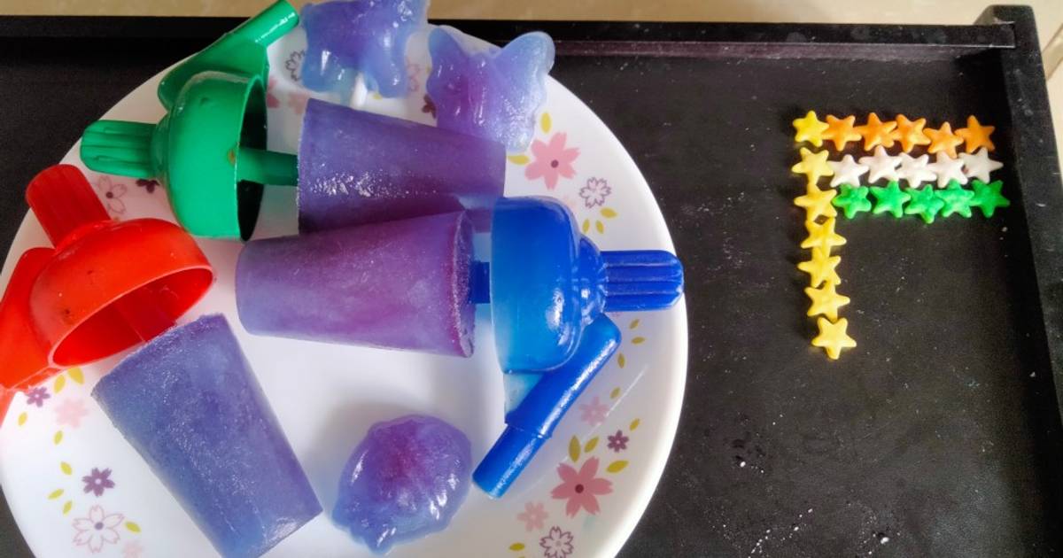Butterfly pea flower ice candy and popsicle Recipe by Kalpana Rai - Cookpad