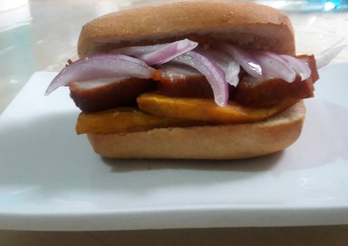 Pan con chicharrón Receta de Doris Jaime- Cookpad