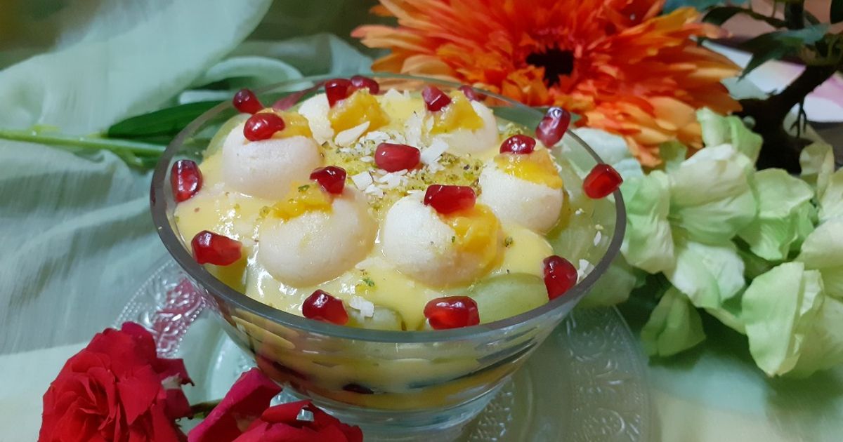Mango Stuffed Rasgulla Trifle Recipe by Chandu Pugalia - Cookpad
