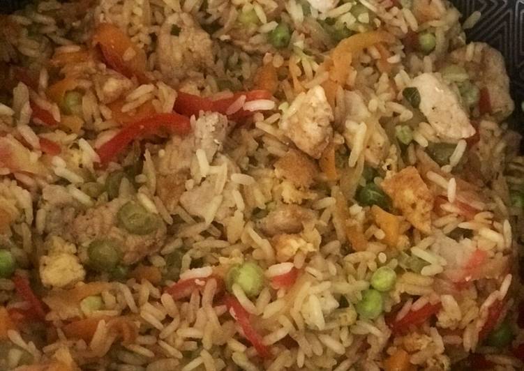 Arroz con cerdo y vegetales Receta de Elaine Molina- Cookpad