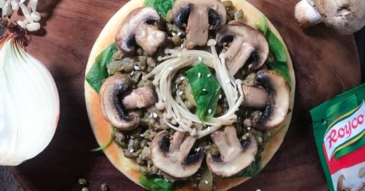 Resep Pizza jamur saus rendang (cocok untuk vegan) oleh Kia Arthemist ...