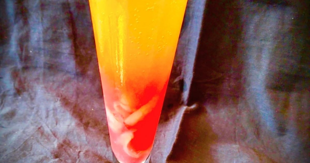 Colourful Lychee Sunrise Layered Mocktail Recipe by Dolly Kachhwani ...