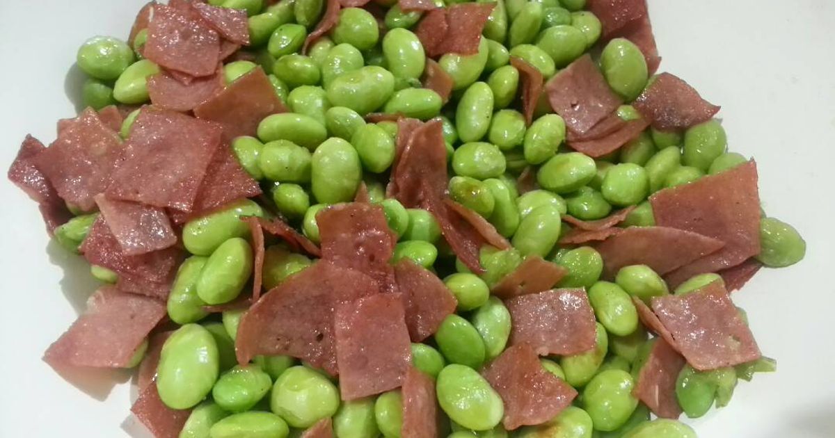 Resep Edamame Fried With Smoked Beef oleh Sanni - Cookpad