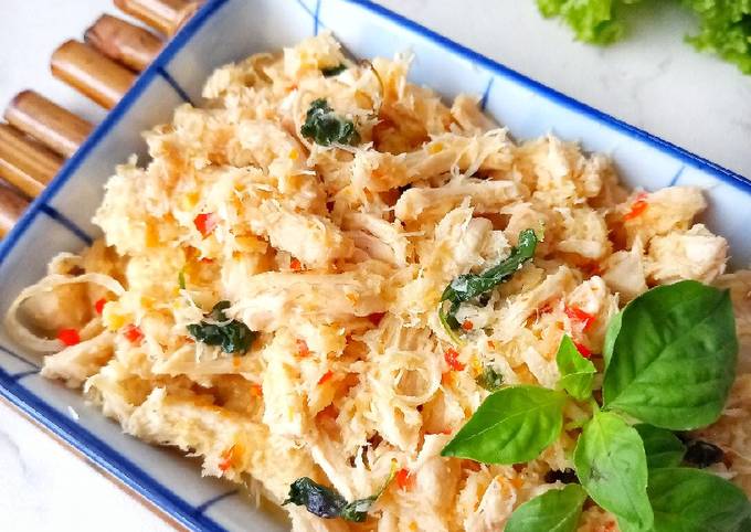 Resep Ayam Suwir Bumbu Urap Kemangi (Pecel Pitik Suwir) oleh Ge Adhian ...