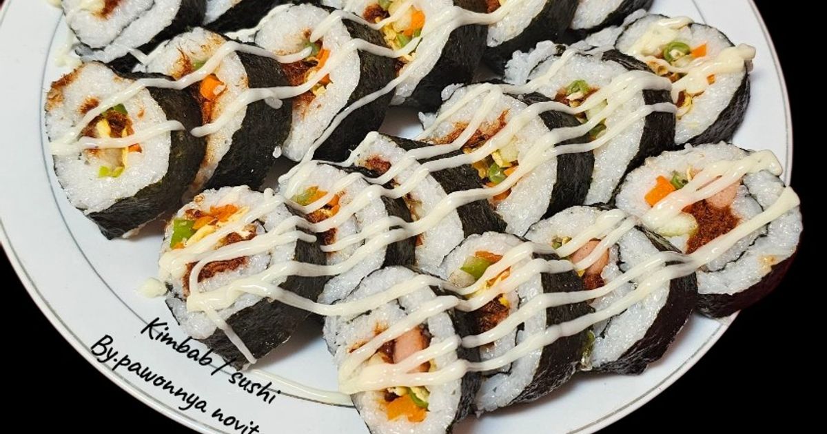 Resep cara membuat kimbab sosis rumahan enak dan mudah - Cookpad