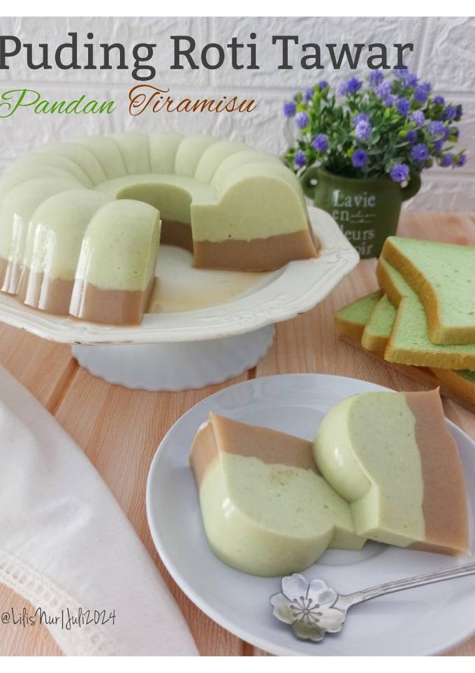 Resep Puding Roti Tawar Pandan Tiramisu oleh Lilis Nur - Cookpad