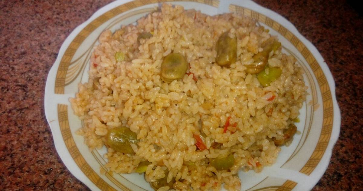 طريقة عمل رز بالفول الاخضر على اصولها بطريقة سهلة وسريعة من shimaa - كوكباد