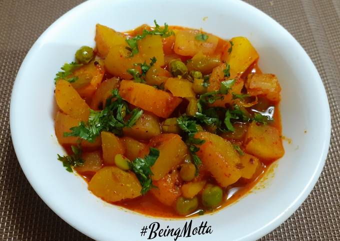Sweet Potato - Green Peas Sabzi Recipe by Jasmin Motta _ #BeingMotta ...