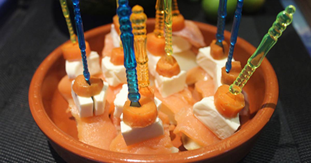Pinchos de salmón y queso Receta de jorbasmar- Cookpad