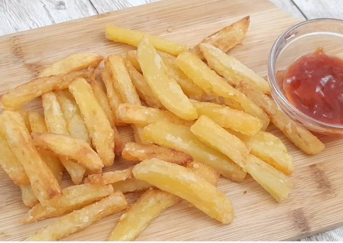 Resep French fries (kentang goreng) homemade || gurih lembut didalam ...
