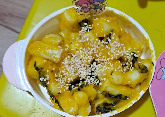 Resep Vegan Non Spicy Pumpkin & Cheese Seaweed Tteokbokki🎃🧀 | Saus Labu ...