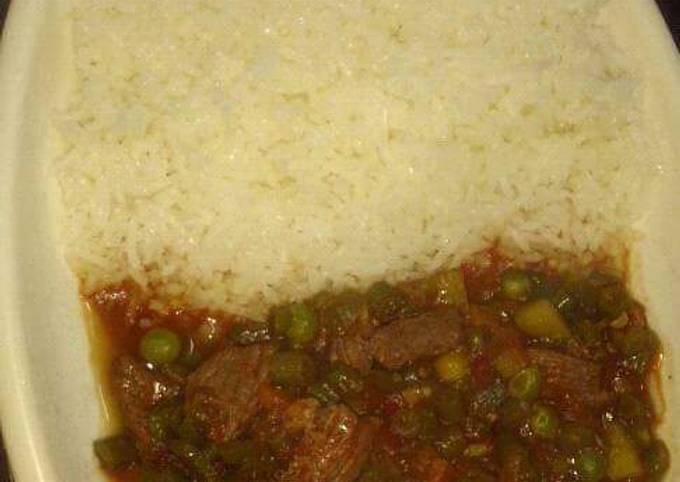 Rice with Beef stew Recipe by Megline Adhiambo - Cookpad