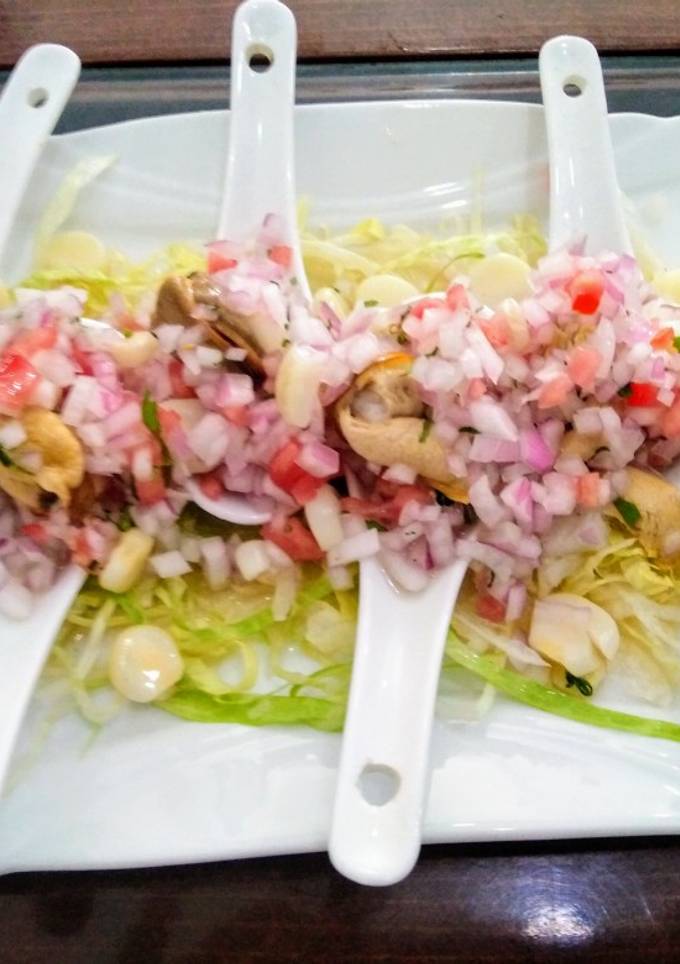 Choritos a la chalaca Receta de Lily Correa - Cookpad