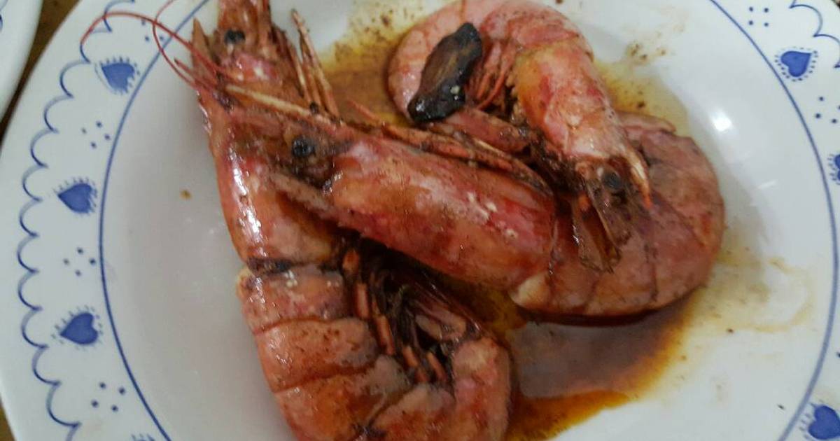 Langostinos ahumados flambeados Receta de Hu Lanzi- Cookpad