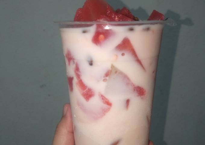 Resep Es susu semangka🥛🍉 oleh Agsha - Cookpad