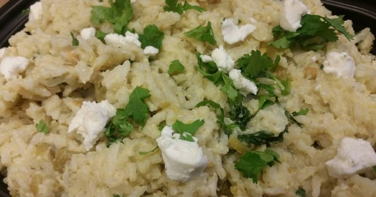 Creamy Green Chile Rice w/ Goat Cheese Recipe by ChefDoogles - Cookpad