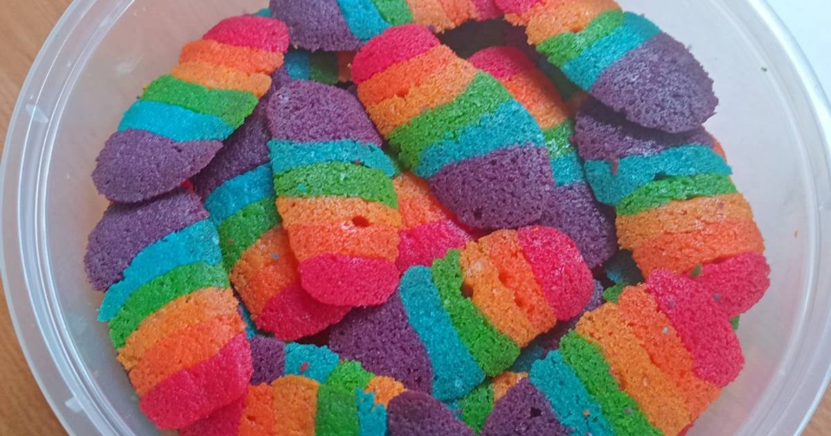Resep Lidah Kucing Rainbow 🌈 oleh Yulia Dewi - Cookpad