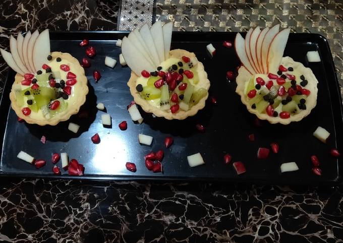 Yummy custardy fruit tart Recipe by Simar Kaur - Cookpad