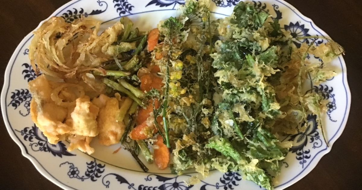 California Farm Tempura Flowers, Blossoms, Sprouts & Salmon Recipe by ...