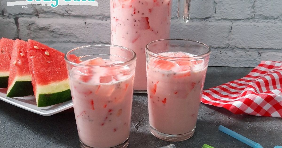 Resep es susu semangka stroberi rumahan enak dan mudah - Cookpad