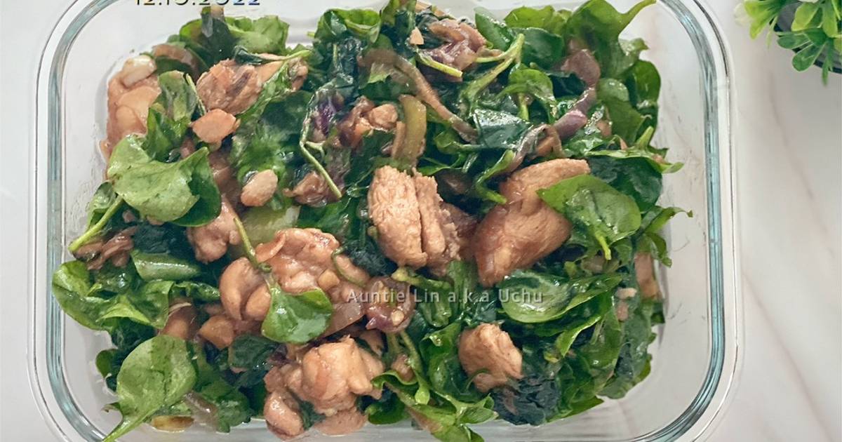 Resipi Ayam Bayam Brazil Stir Fry oleh Sesimple Loralin - Cookpad