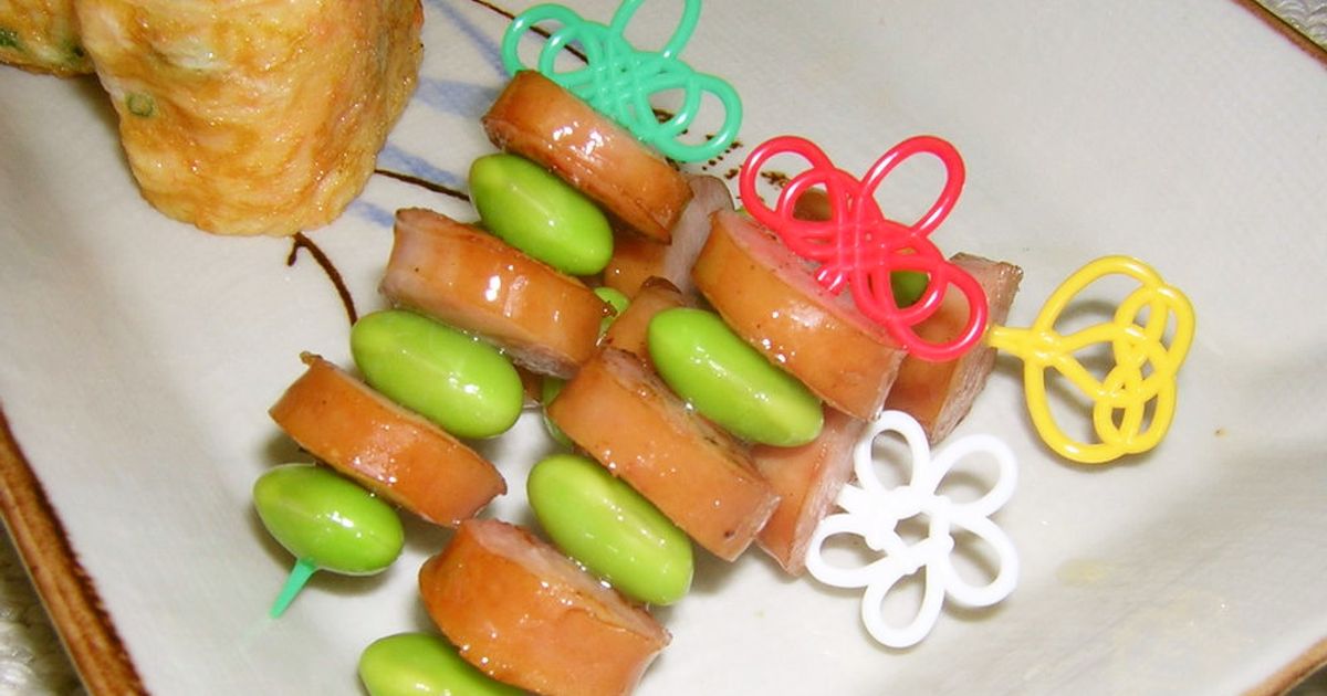 Bento Sausage & Edamame Skewers Recipe By ライダー