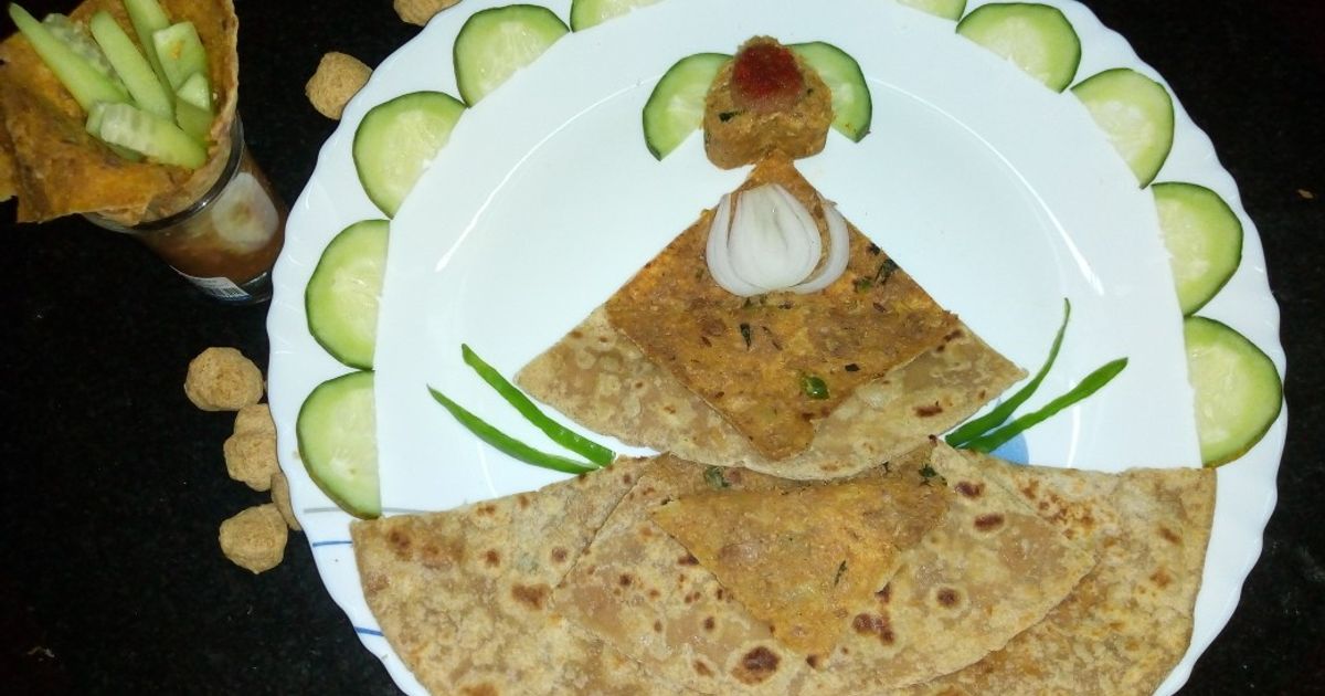 Soya Chunks Masala Paratha Recipe by Nutan Purwar - Cookpad