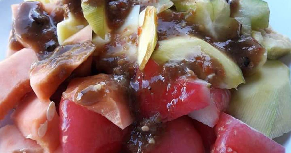 Resep Rujak buah(sambal kacang) oleh Aqeela Qeela - Cookpad