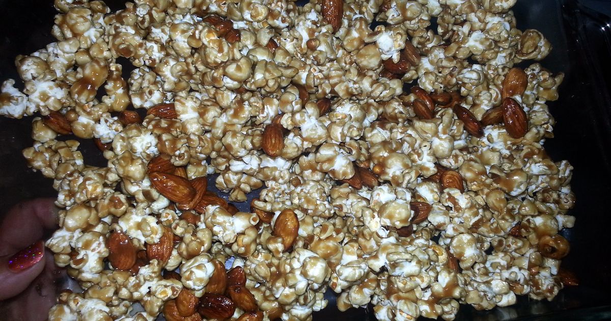 Carmel Almond Popcorn Recipe By Andrea1971
