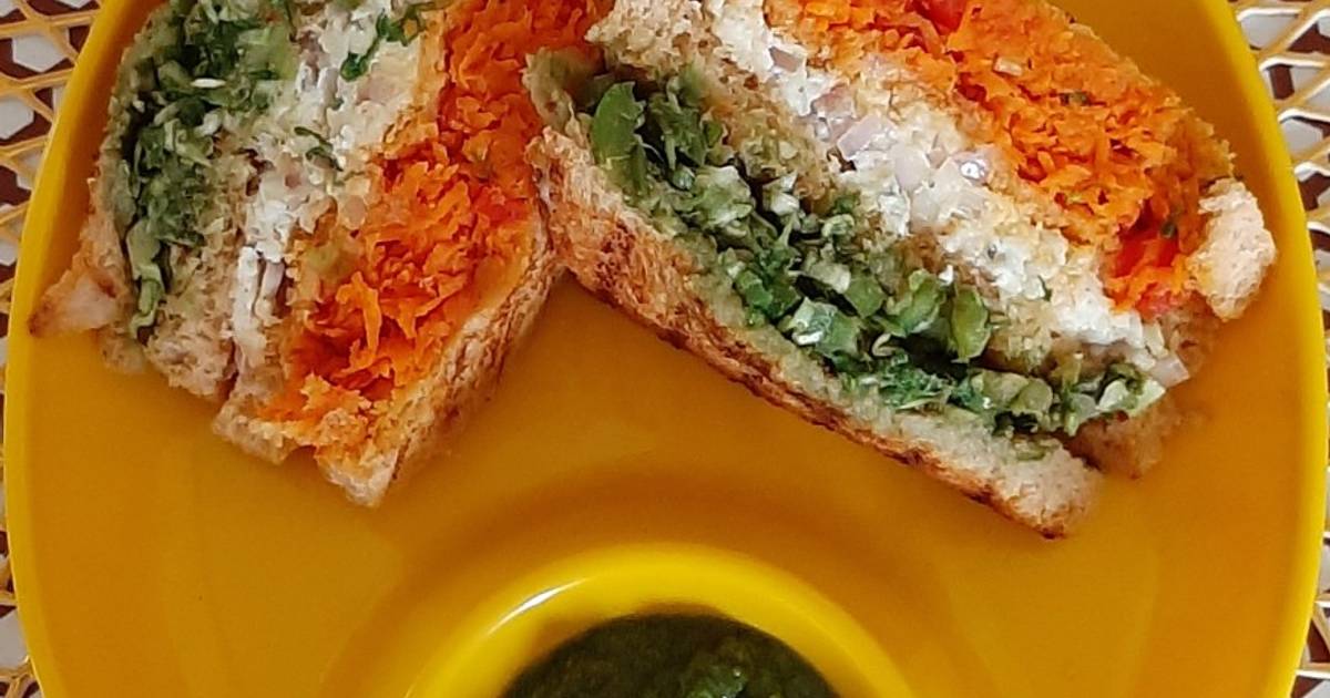 Tiranga Sandwich Recipe by Ila Palan - Cookpad