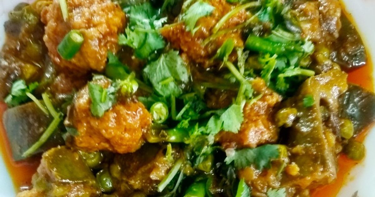 Baigun Bodi(brinjal In Dried Lentil Dumplings) Recipe by Nazia Parveen ...