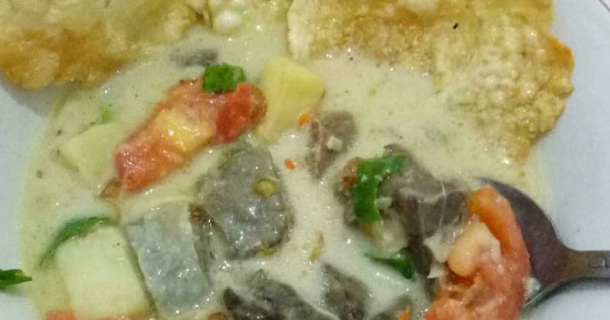 Resep soto betawi susu jeroan rumahan enak dan mudah - Cookpad