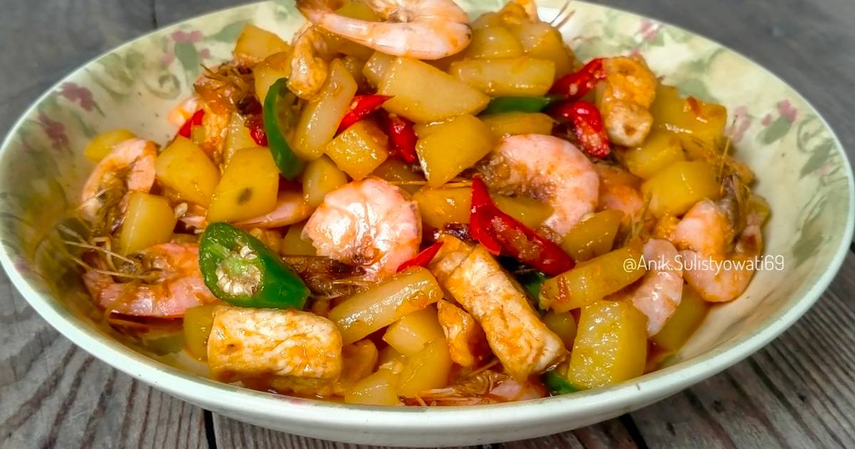 Resep Tumis Udang Tahu Kentang oleh Anik P@won Qulo - Cookpad