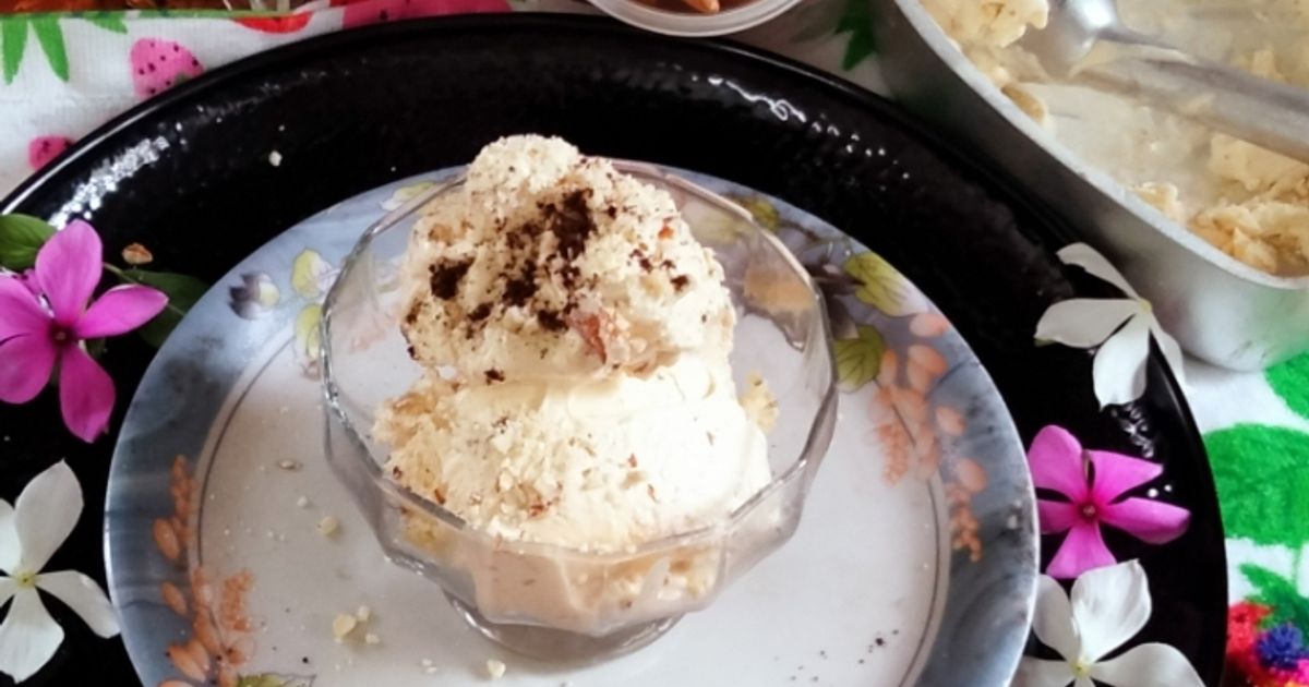 Butterscotch Ice Cream With Jaggery And Milkmaid (Homemade Ice Cream ...