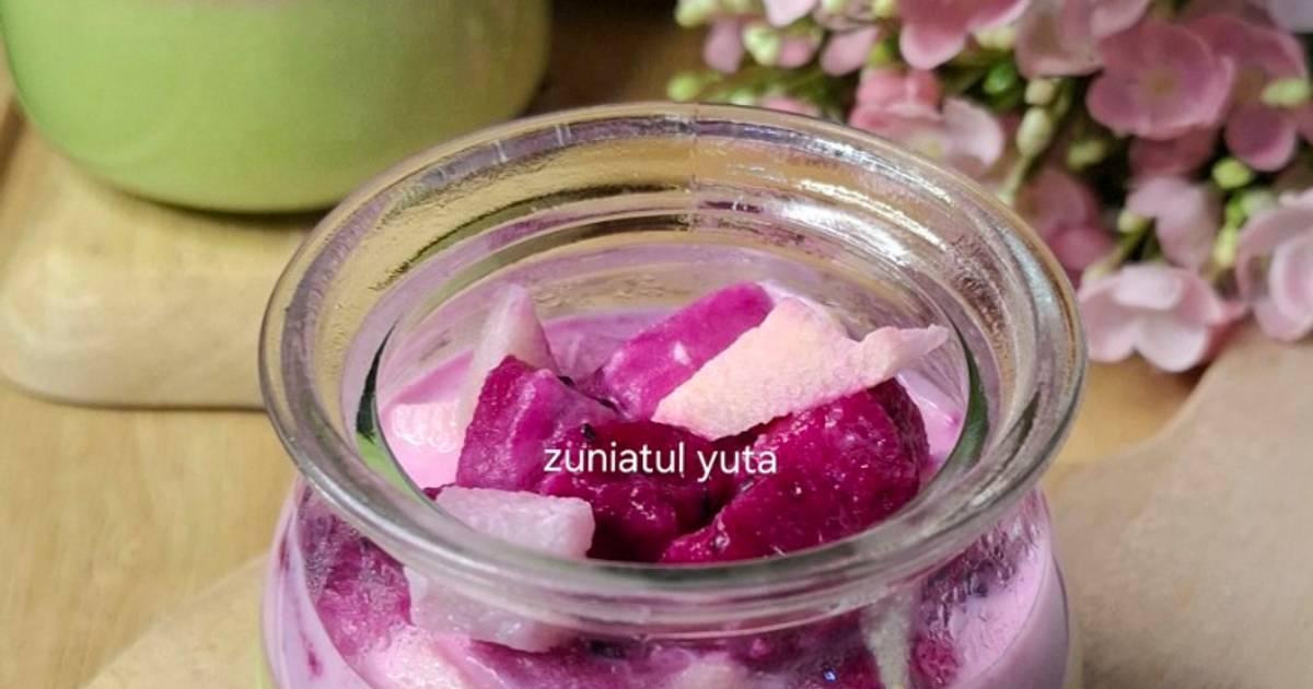 Resep Puding Alpukat Buah Naga Apel oleh zuniatul yuta - Cookpad