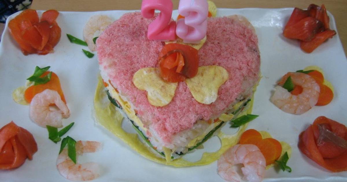 Sushi Cake for Celebratory Events Recipe by cookpad.japan - Cookpad