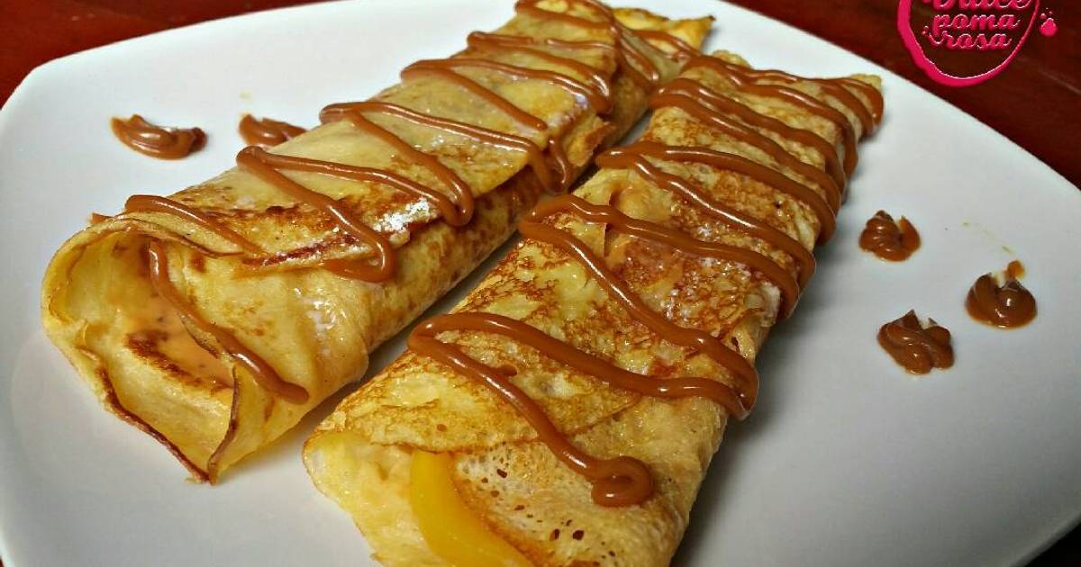 Crepes rellenos Receta de Dulce Poma Rosa - Cookpad