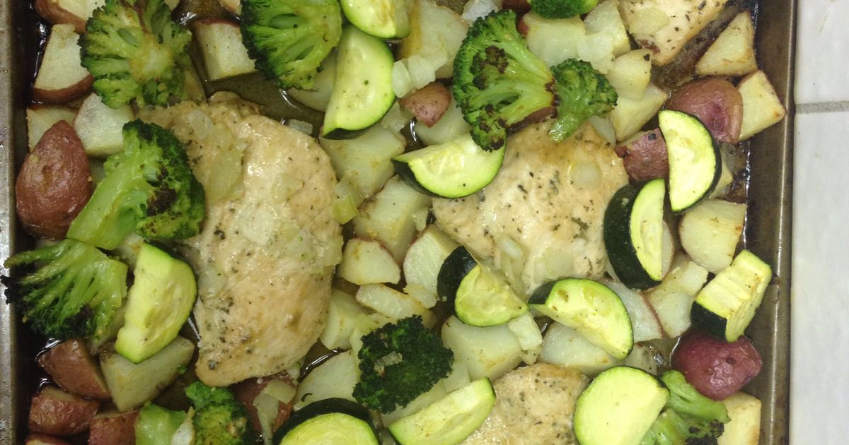 Roasted Chicken, Potatoes & Veggies Recipe by Amanda Lockwood