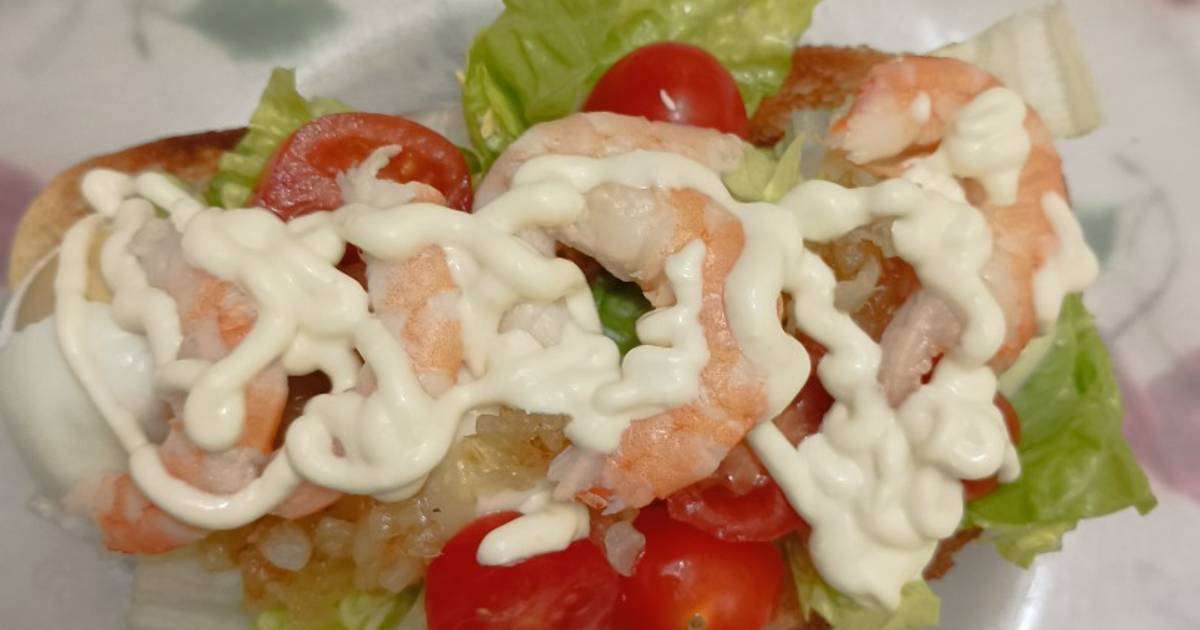 Tostada o canapé de gambas Receta de jaramillo- Cookpad