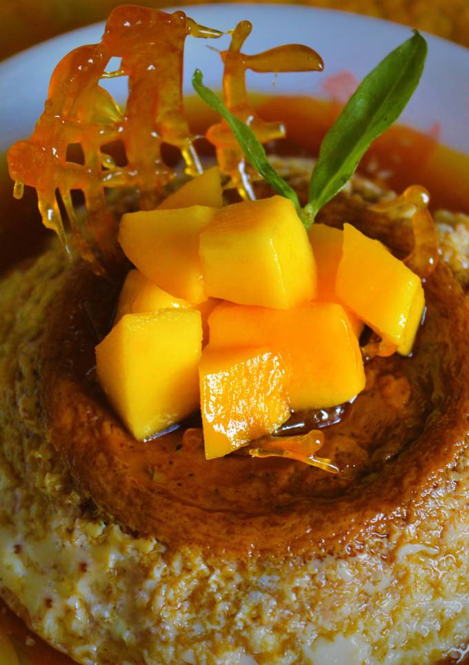 Mango Caramel Custard Recipe by Femina Sherif - Cookpad