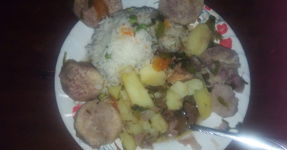 Rice With Nduma Recipe by Cherrydoll Lyons - Cookpad