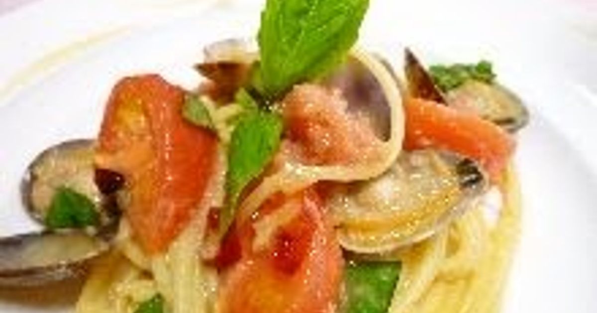 Chilled Pasta Alle Vongole With Tarako Recipe By Cookpad.Japan
